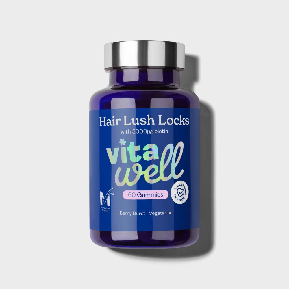 Vitawell Hair Lush Locks Gummies | Biotin for Healthy Hair |Vegetarian ...